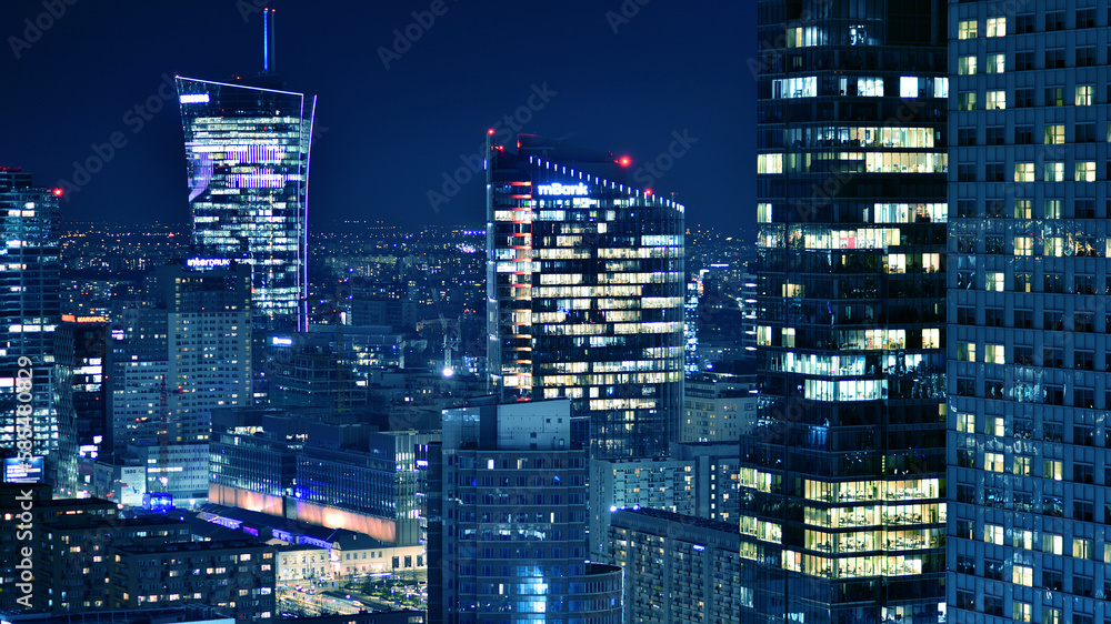 Warsaw, Poland. 14 March 2023. Beautiful architecture of Warsaw city ...