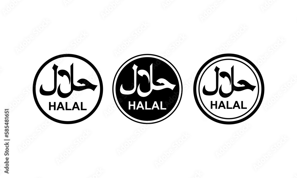 Halal icon, vector illustration. Flat design style. vector Halal icon ...