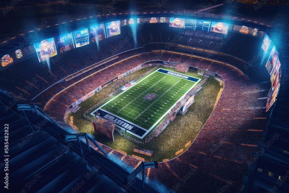 NFL Superbowl stadium at night.American football . Stock Illustration ...