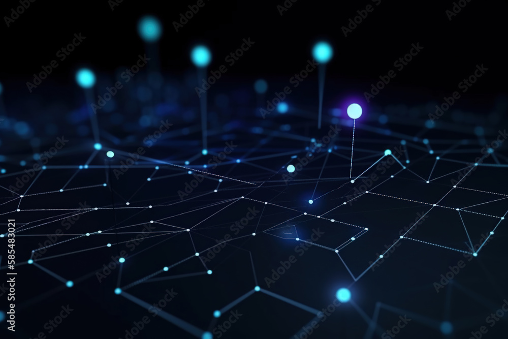 Data Technology Background Connecting with Dotsand Line Created with ...