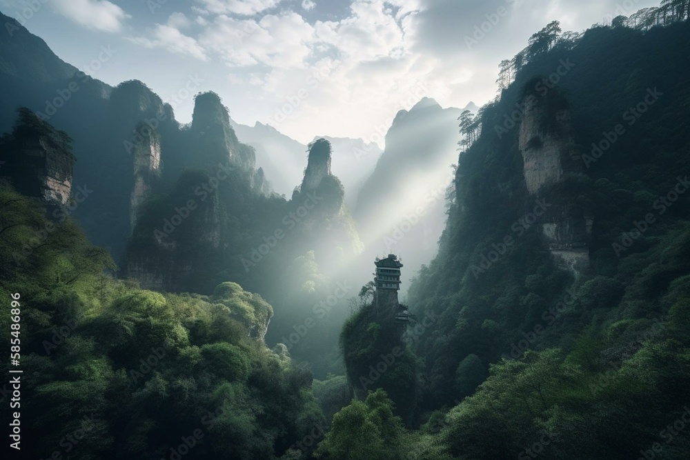 Zhangjiajie's landscape. captured in Old House Field. Located in the ...