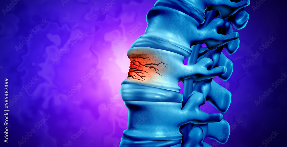 Traumatic Spine Fracture and vertebral injury medical concept as a ...