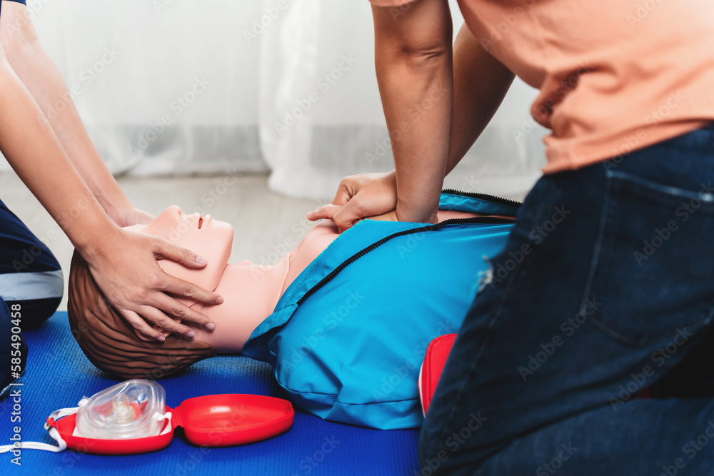 CPR Training ,Emergency and first aid class on cpr doll ...