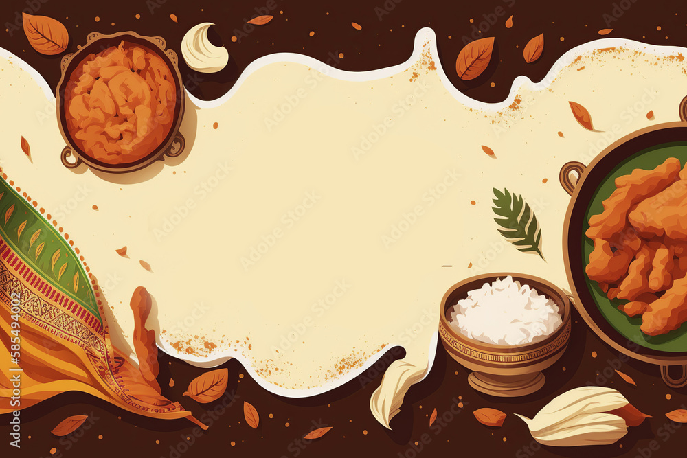 Indian food banner. Design template for indian restaurant with space to ...