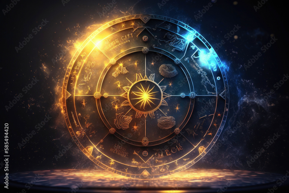 Wheel of Destiny, Horoscope and Astrology background created with ...