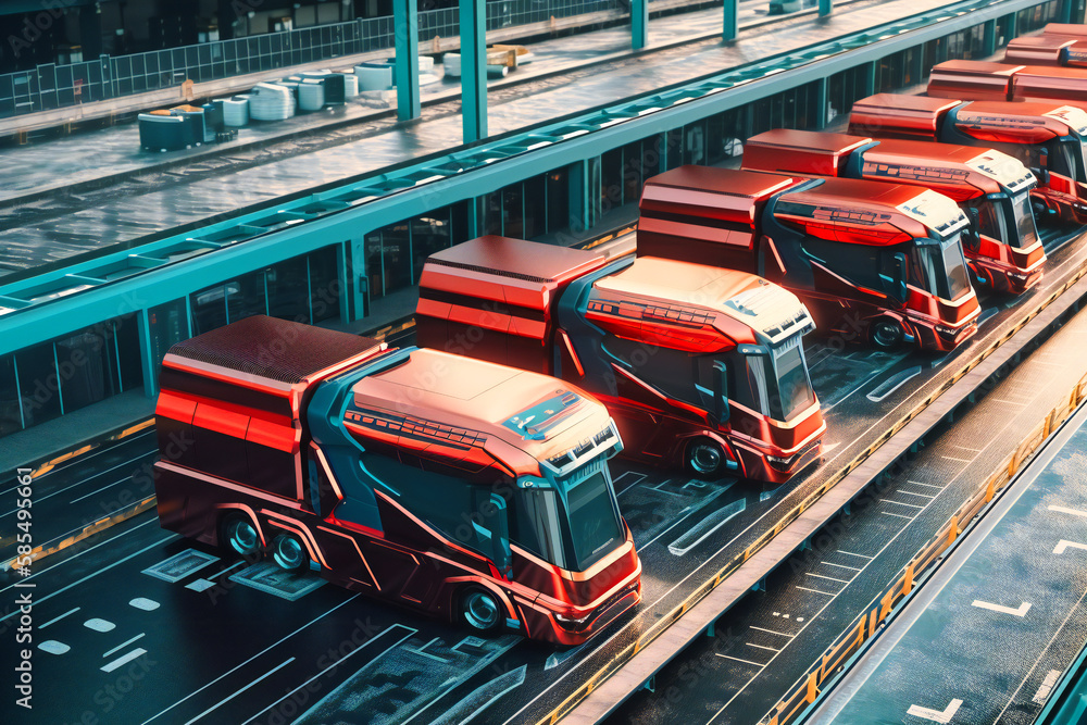 Autonomous cargo trucks equipped with platooning technology reduce fuel ...