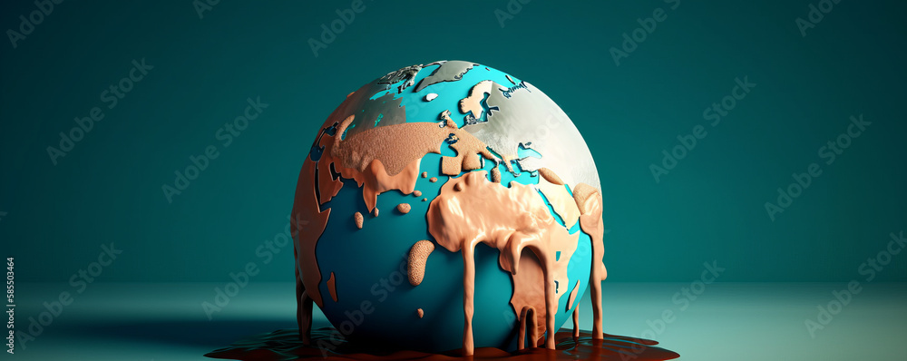 Earth melting by global warming problem. Save Our Planet from the ...