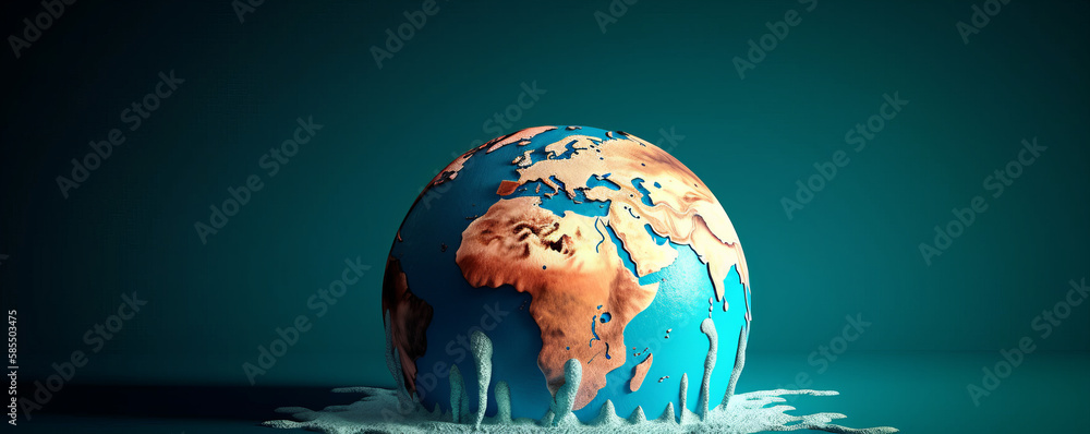 Earth melting by global warming problem. Save Our Planet from the ...