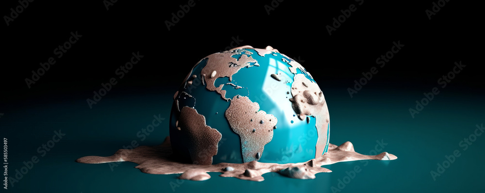 Earth melting by global warming problem. Save Our Planet from the ...