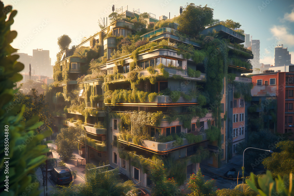 The green city basks in sunlight, its eco-conscious infrastructure and ...