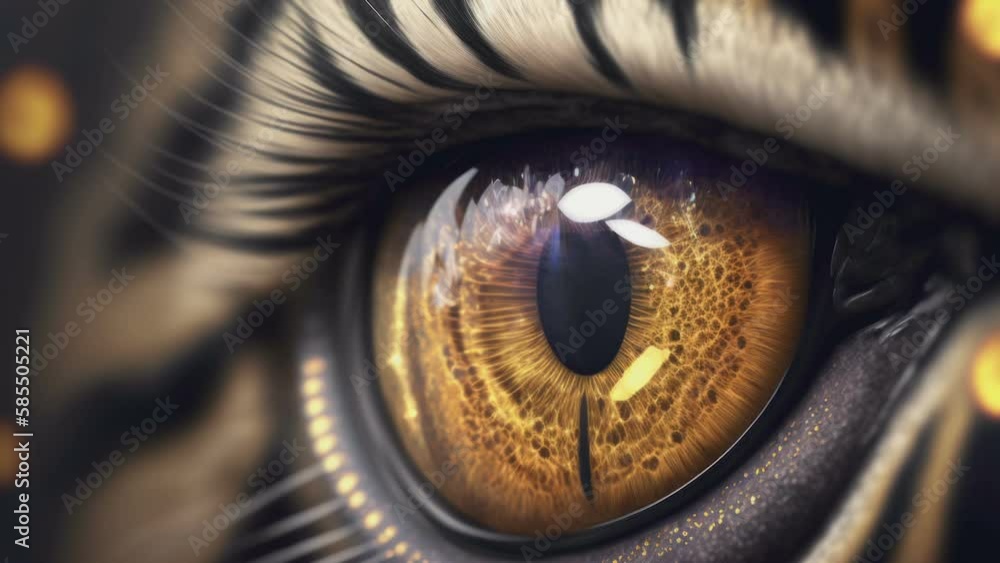 The yellow eye of the wild animal cheetah as seen on a closer look AI ...
