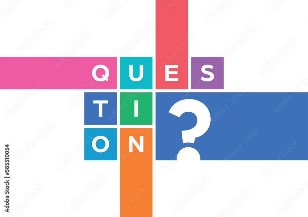 colored squares, question and question mark concept. question mark ...