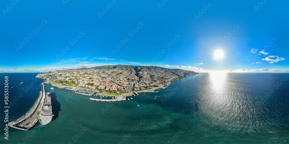 Poster Seamless spherical HDRI aerial panorama 360 degrees for VR ...