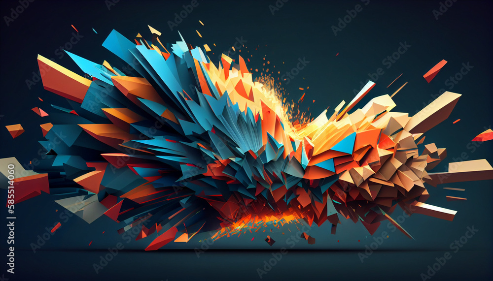 Experience an explosive 3D abstract background with vibrant colors ...