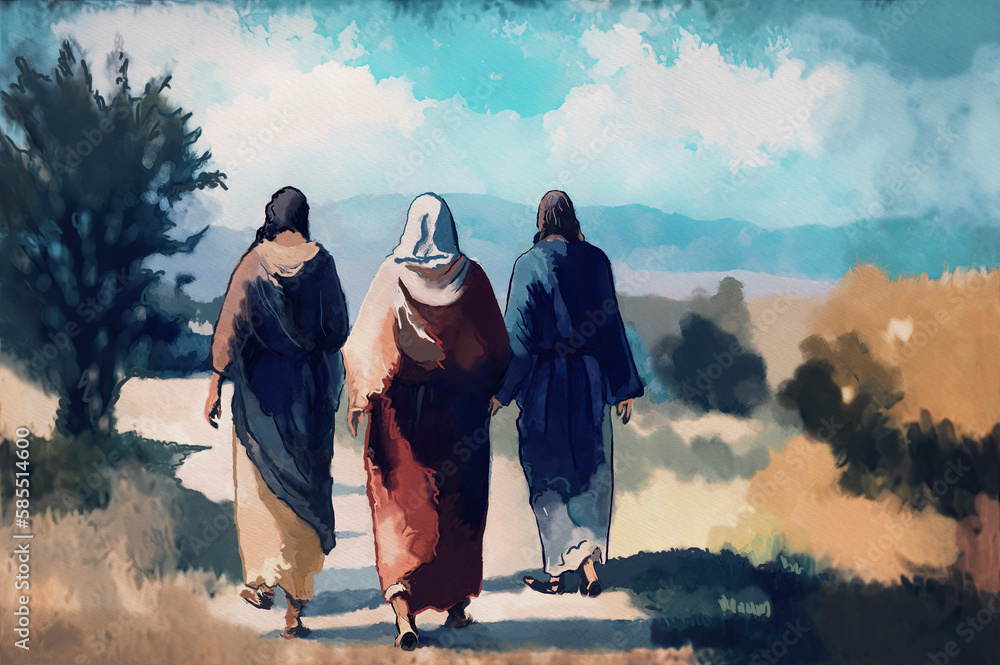 Jesus and the disciples. Painting illustration, generative ai Stock ...