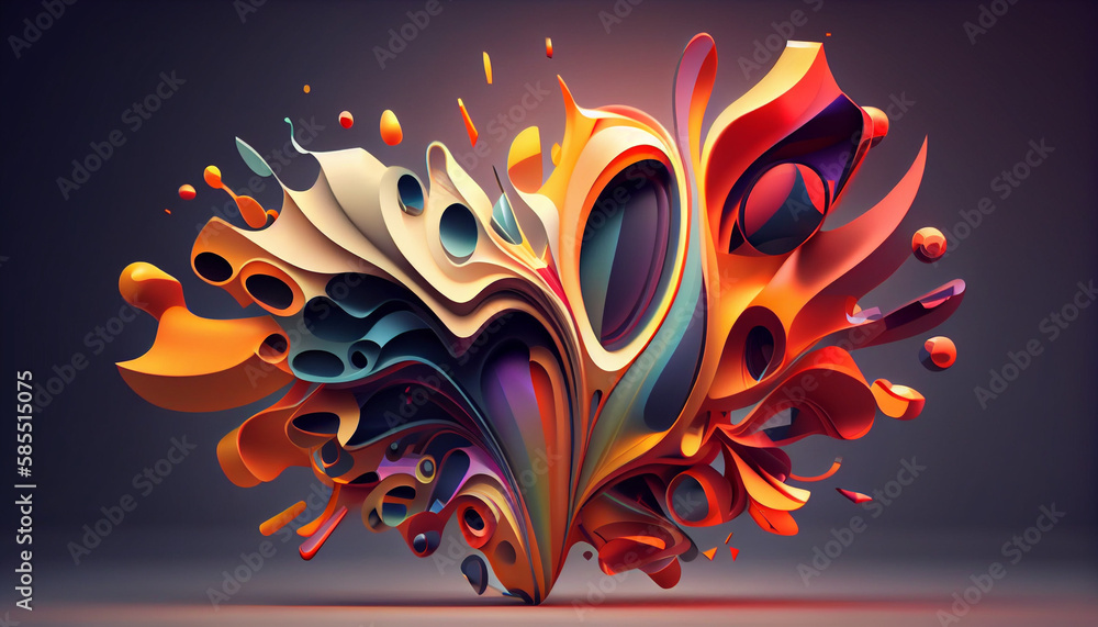 Ilustrace „Experience an explosive 3D abstract background with vibrant ...