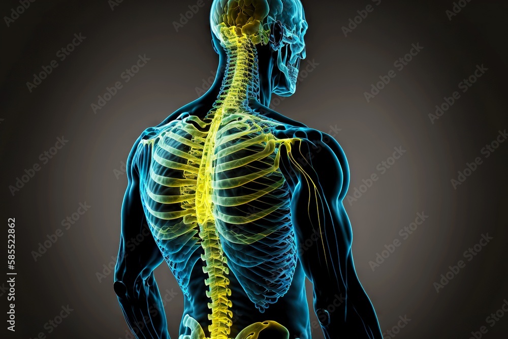 Spinal cord disease pinched nerves in body spine pain, created with ...