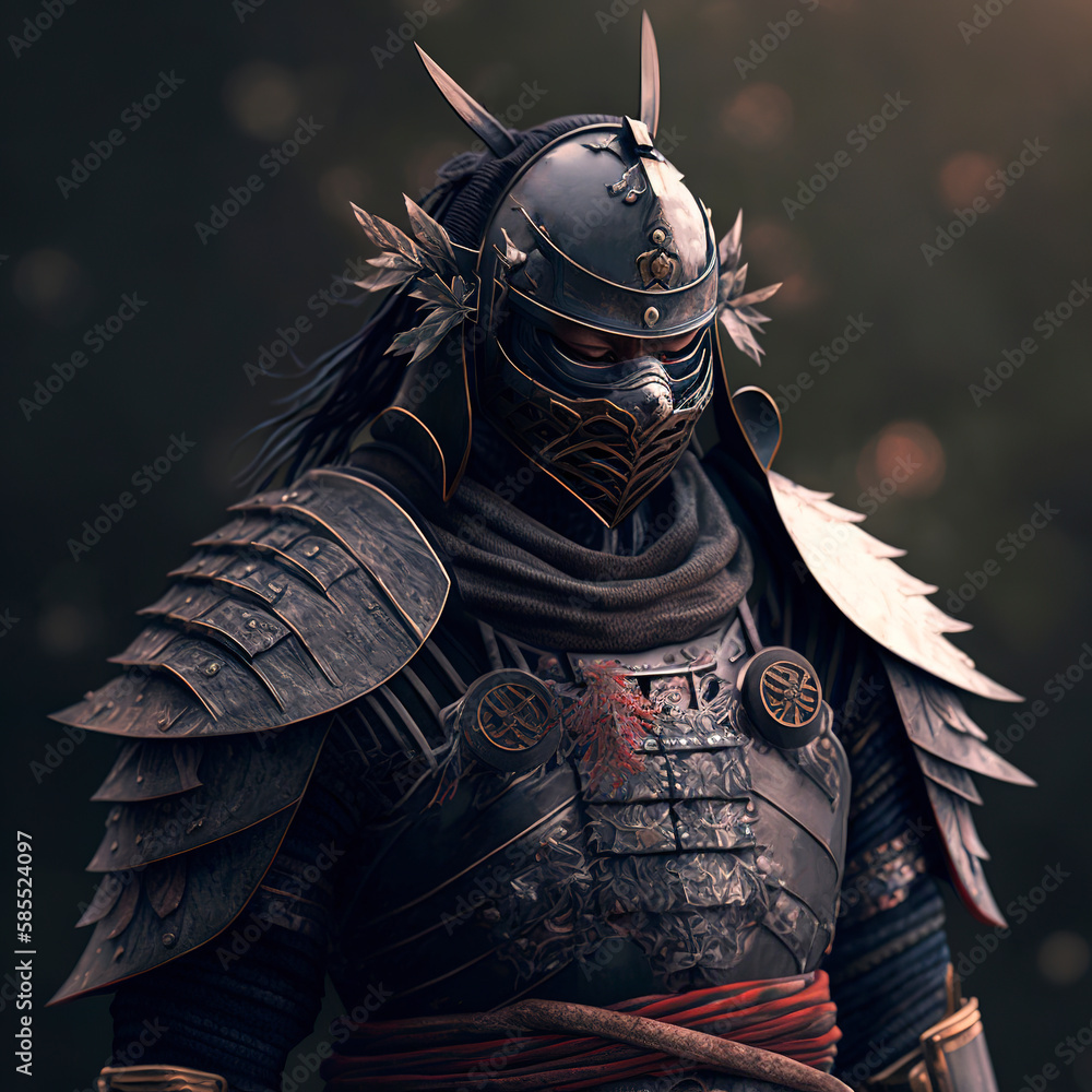Medieval samurai in knight's armor Stock Illustration | Adobe Stock