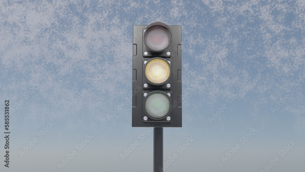 yellow traffic light with in city while sunset allows car to alert ...