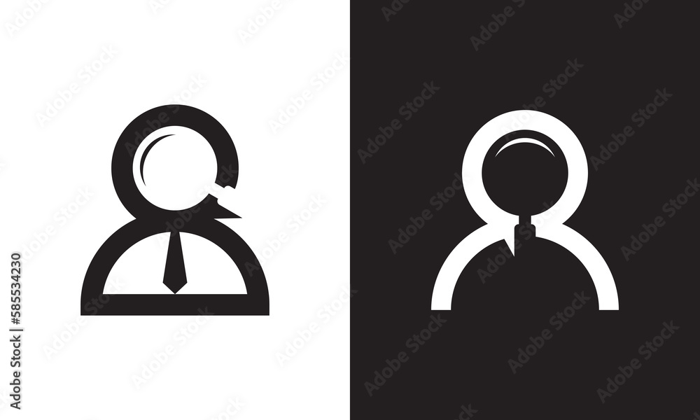 find job logo design. creative search work symbol icon vector. Stock ...