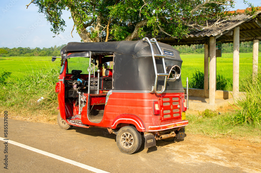 Asian red car tuk tuk. Photography for tourism background, design and ...