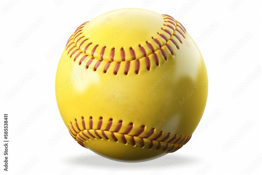 Yellow softball isolated on transparent background. PNG file ...
