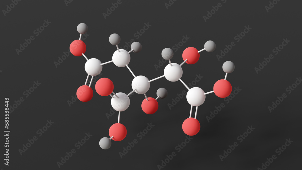 hydroxycitric acid molecule, molecular structure, Derivative citric ...