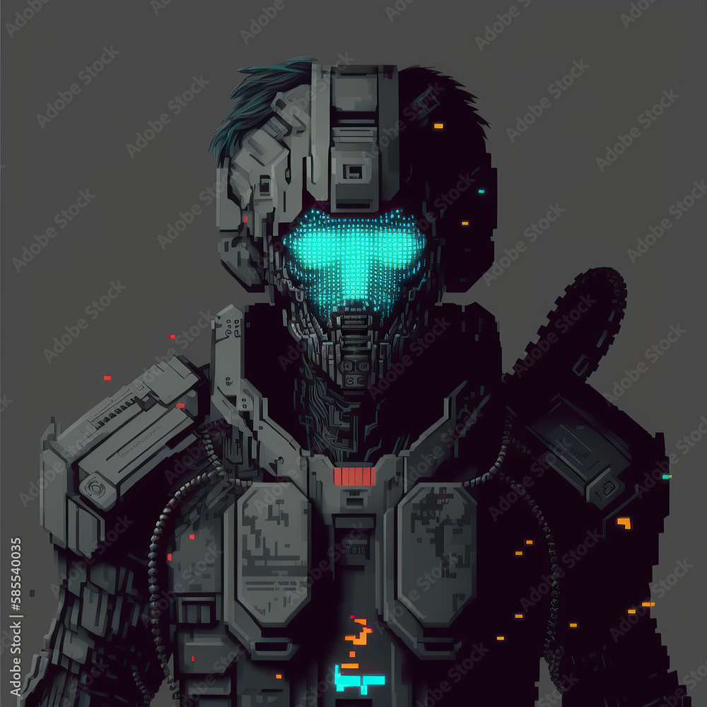 Pixel art character space astronaut portrait Stock Illustration | Adobe ...