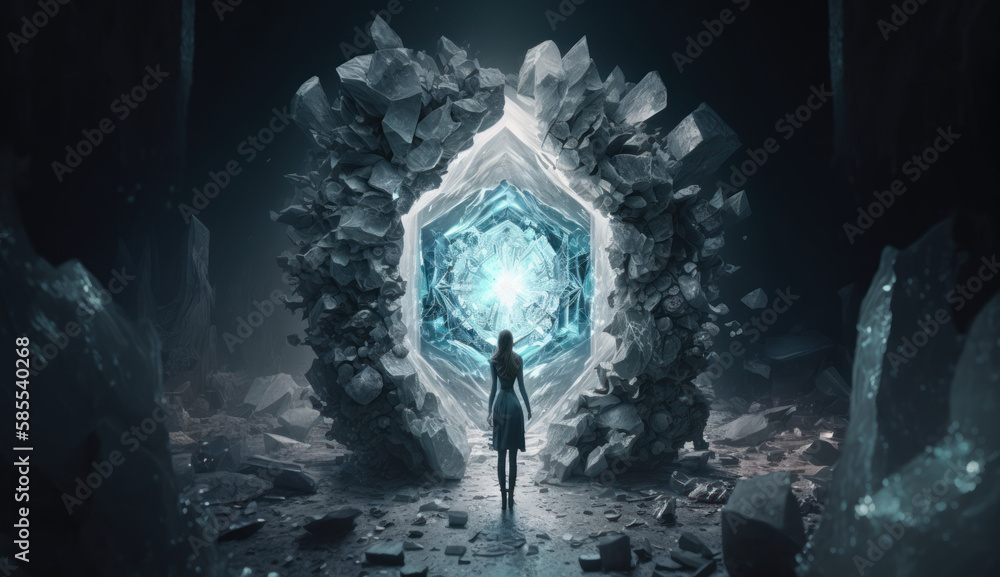 An ancient or alien portal to another dimension. Future cyber ...