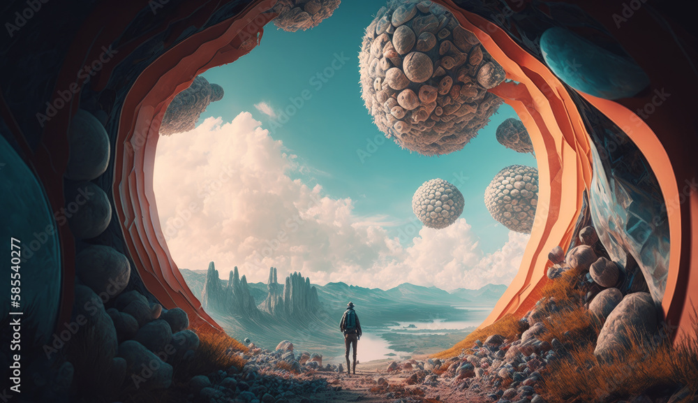 An ancient or alien portal to another dimension. Future cyber ...