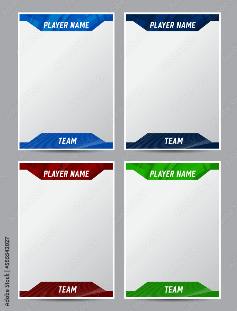 Sport player trading card frame border template set design flyer Stock ...