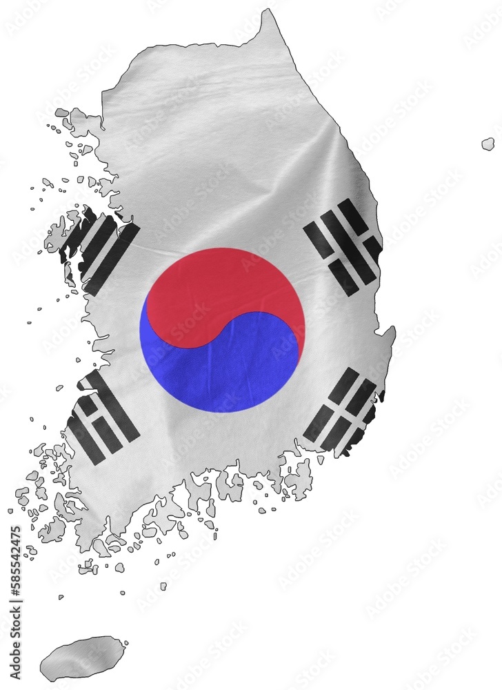 Drapeau/carte de la Corée du sud Stock Illustration | Adobe Stock