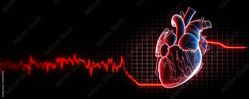Cardiogram of a human heart for use in medical cardiac care background ...