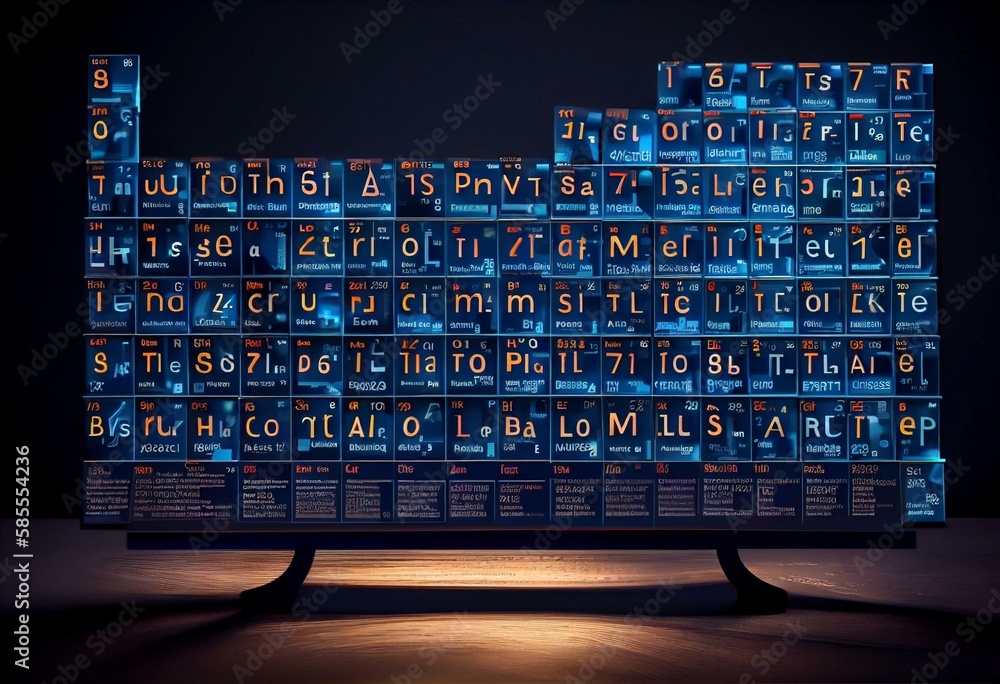Periodic table of the elements. Blue colored periodic table of the ...
