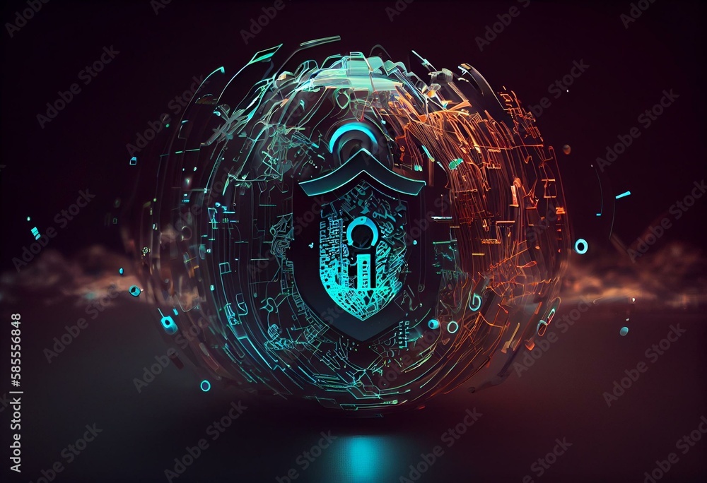 cyber security encryption technology to protect data privacy conceptual ...