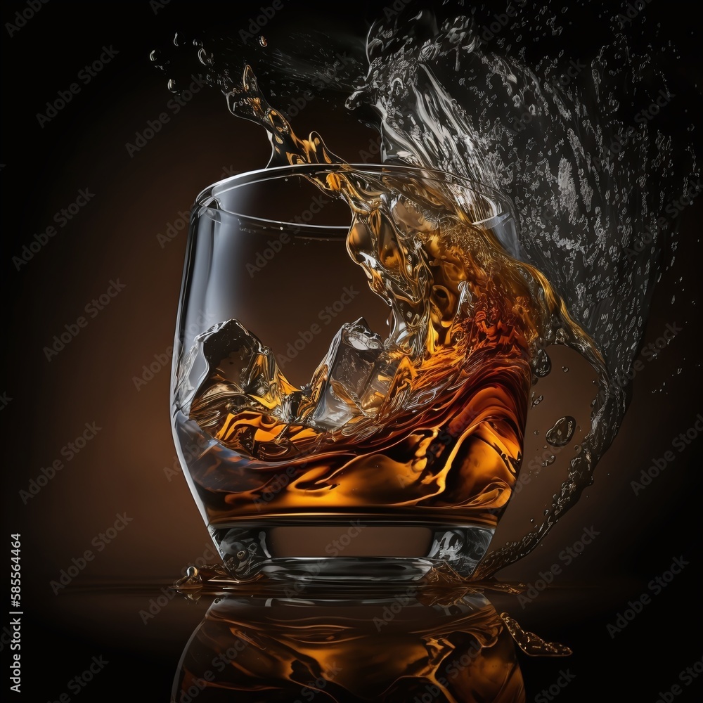 Sparkling Golden Whiskey with a Stunning Fizzy Bounce Generated by AI ...
