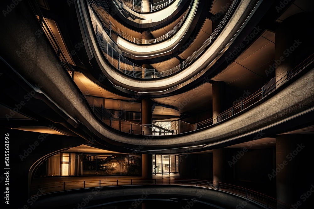 Atrium of a modern multistory building. Modern hi rise building ...