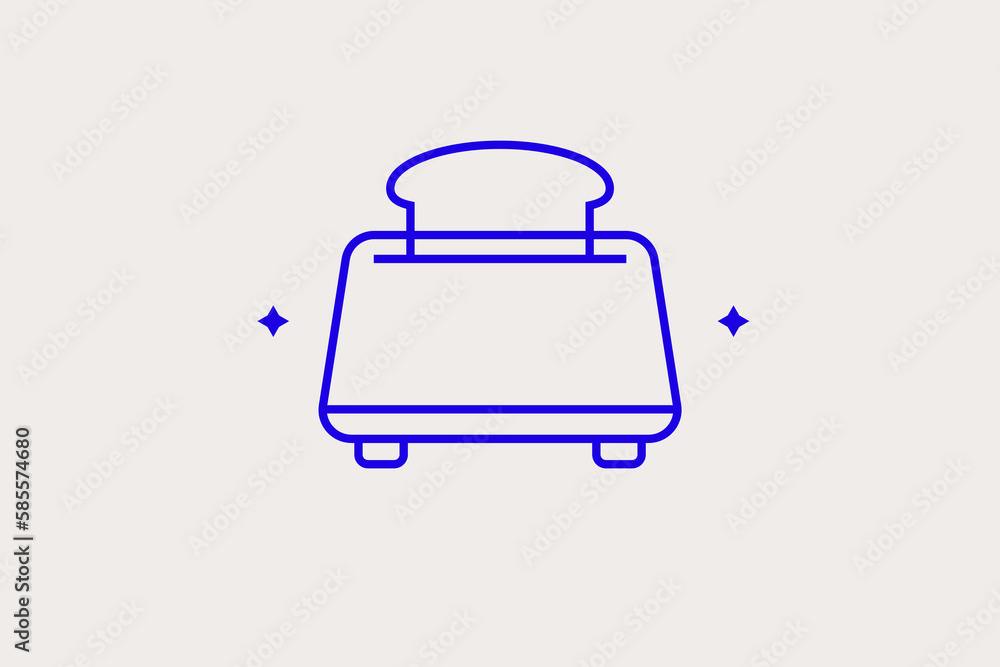 Geometric concept of toaster vector illustration in a flat style for ...