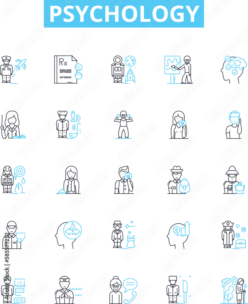 Psychology vector line icons set. Psychology, Behavior, Mental, Mind ...