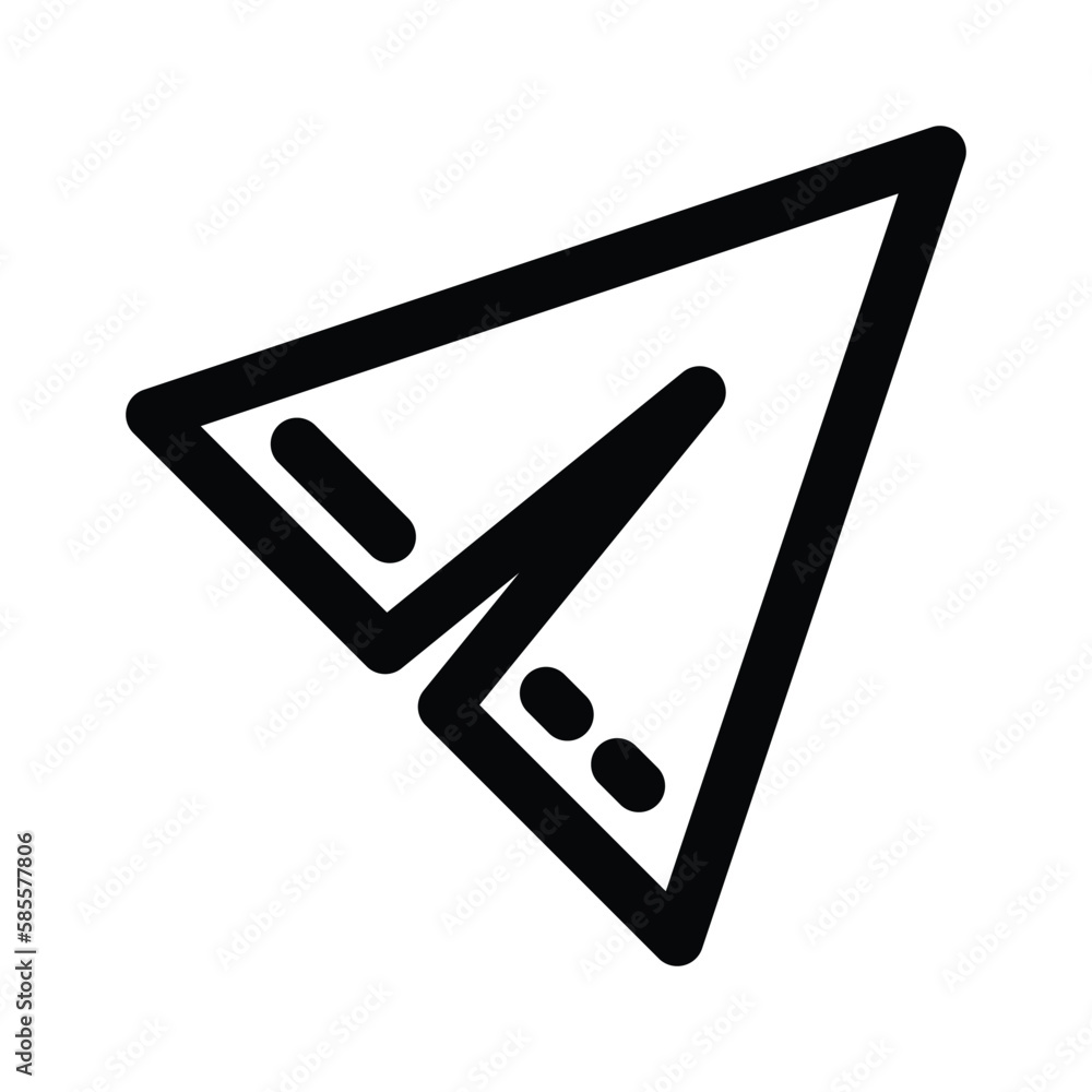Kirim ikon pesan, simbol tanda ikon pesawat kertas Stock Vector | Adobe ...