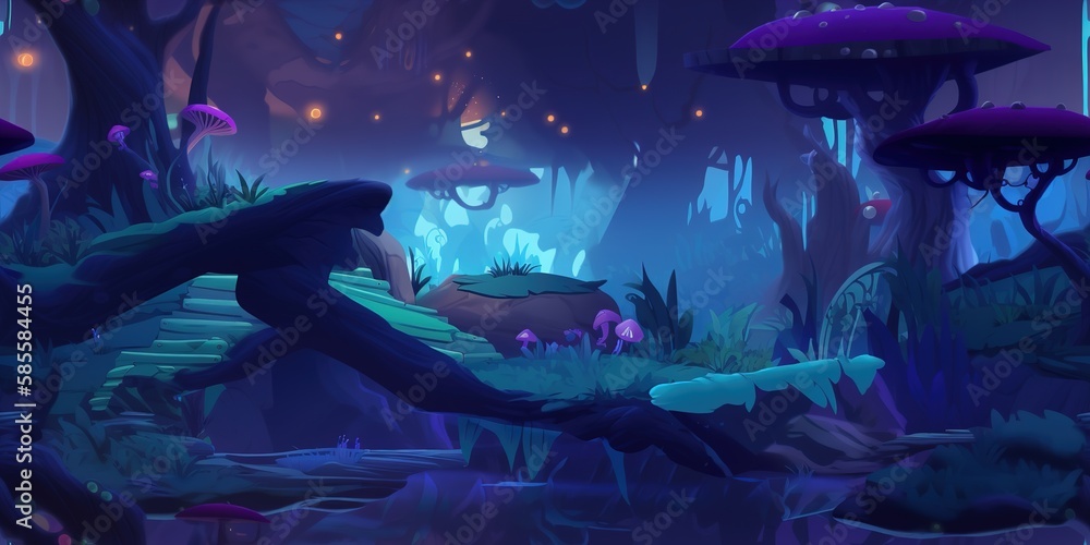 Enchanted Forest Realm: Tileable Fantasy Adventure Game Background ...