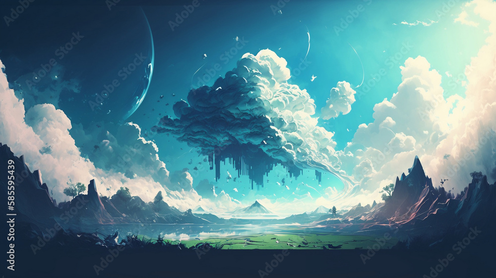 fantasy clouds, mysterious place, secret area, Background / Backdrop ...