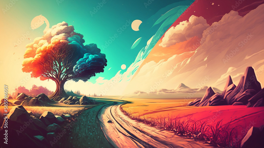 awesome fantasy landscape Backdrop / Wallpaper / Home screen / Lock ...