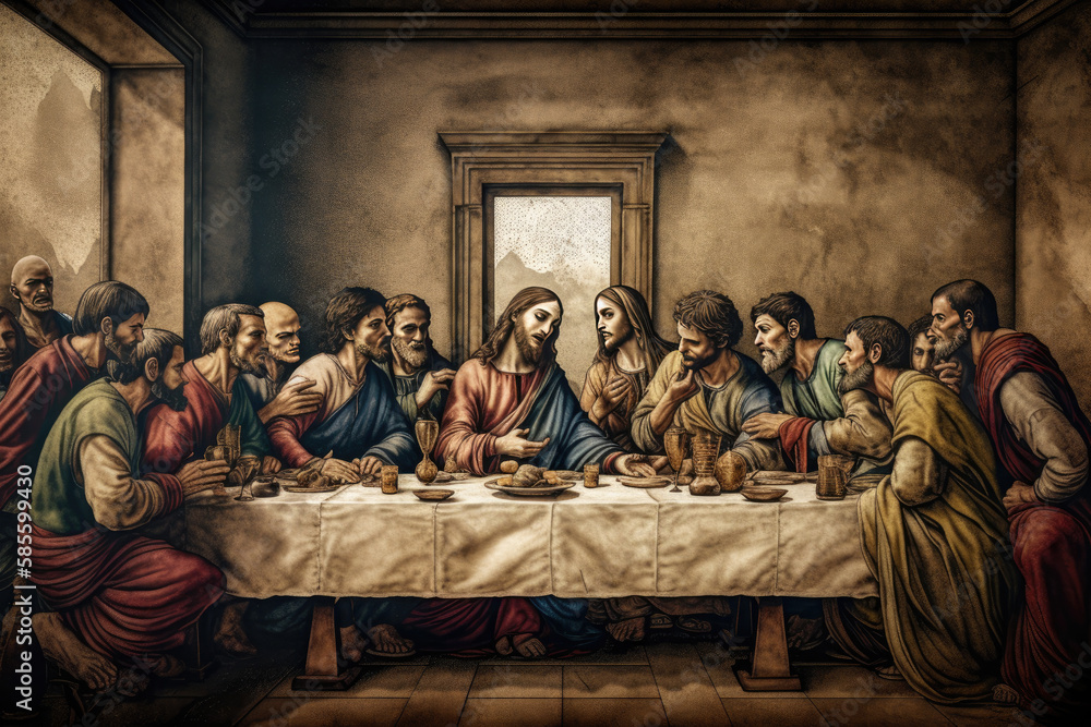 Last Supper Jesus Christ Disciples Betrayal , generative AI ilustração ...