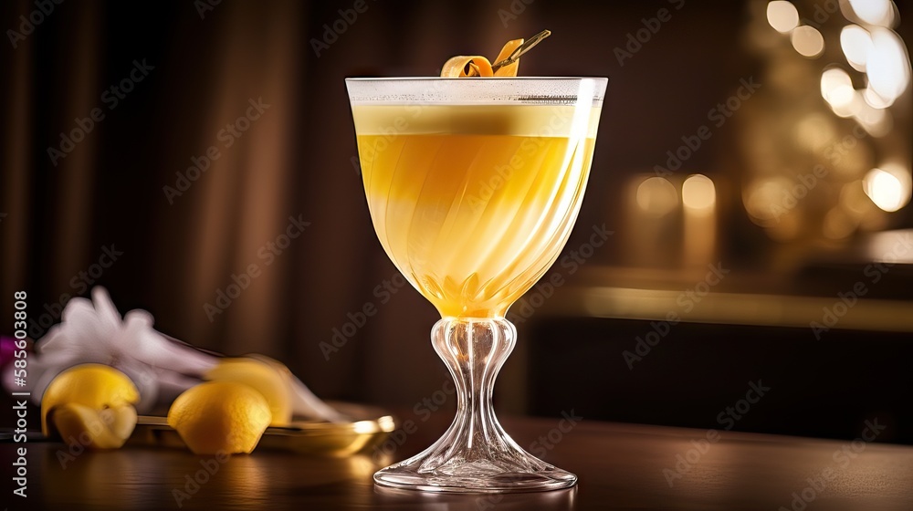 A tantalizing image of a Golden Dream cocktail, captured in exquisite ...