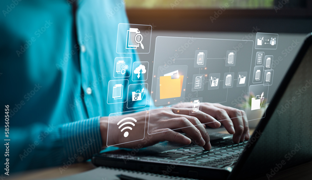 document management system concept. Enterprise content management ...