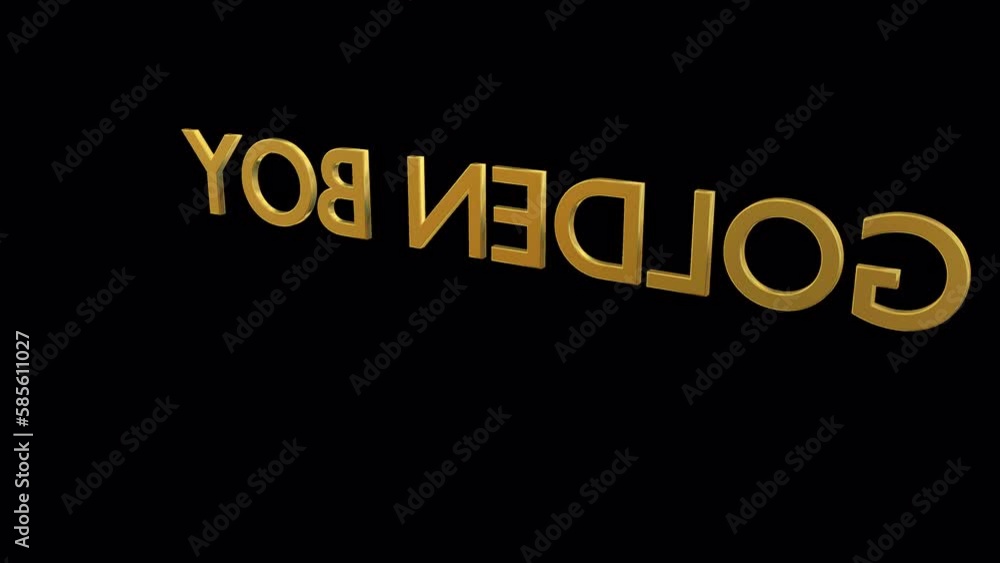 Animated rotating around three dimensional golden text or word Golden ...