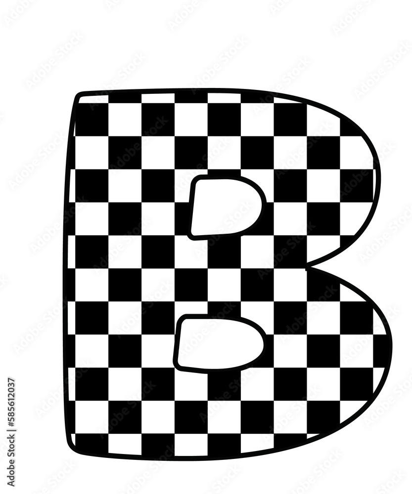 ภาพประกอบสต็อก Race road track Checkered font Alphabet litters and ...