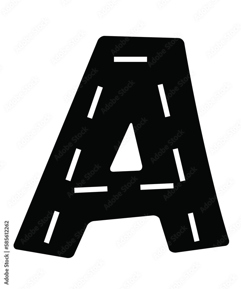 Stockillustratie Race Track Alphabet SVG,Road Numbers,Letters,Road ...