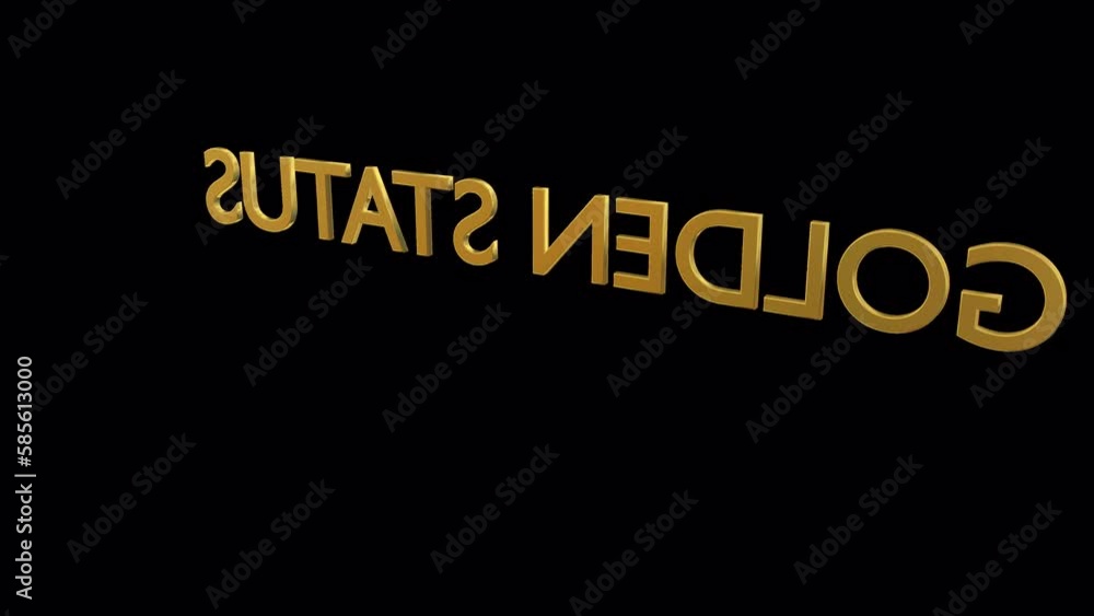 Animated rotating around three dimensional golden text or word Golden ...